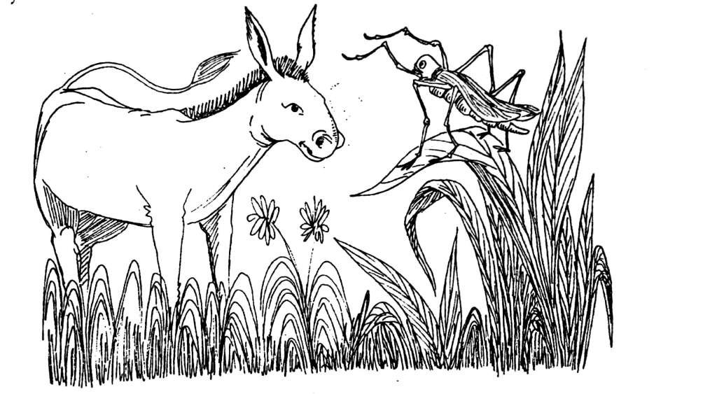 english-short-story-a-tiny-grasshopper-s-advice-to-a-donkey-english